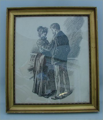 Klosterkælderen - Louis Moe (1857 - 1945) Ca 40 x 35 inklusiv ramme ...