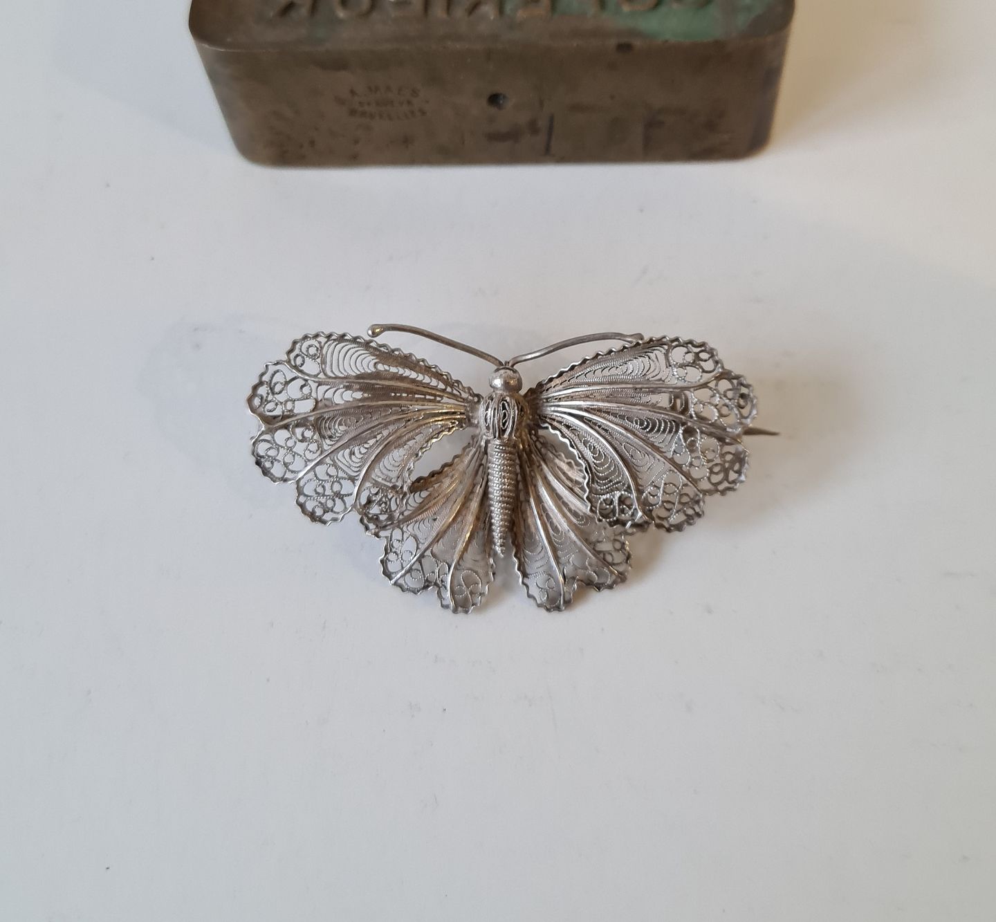 Www Antikvitet Filigran S lv Broche I Form Af Sommerfugl Www Antikvitet Filigran S lv Broche I Form Af Sommerfugl